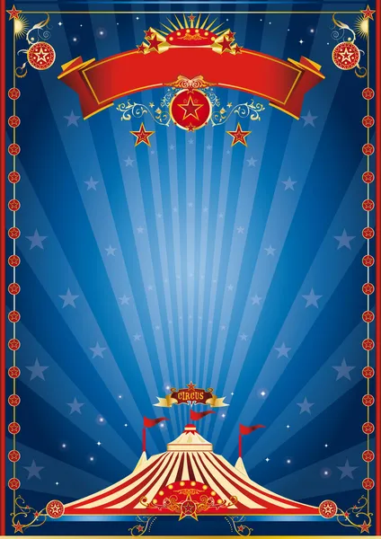 blue night circus poster - Stock Image - Everypixel