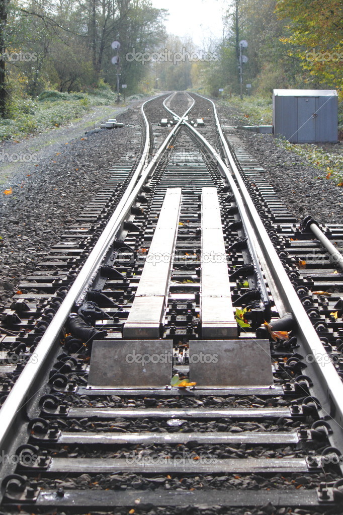 Single into Double Train Track — Stock Photo © modfos #13893452