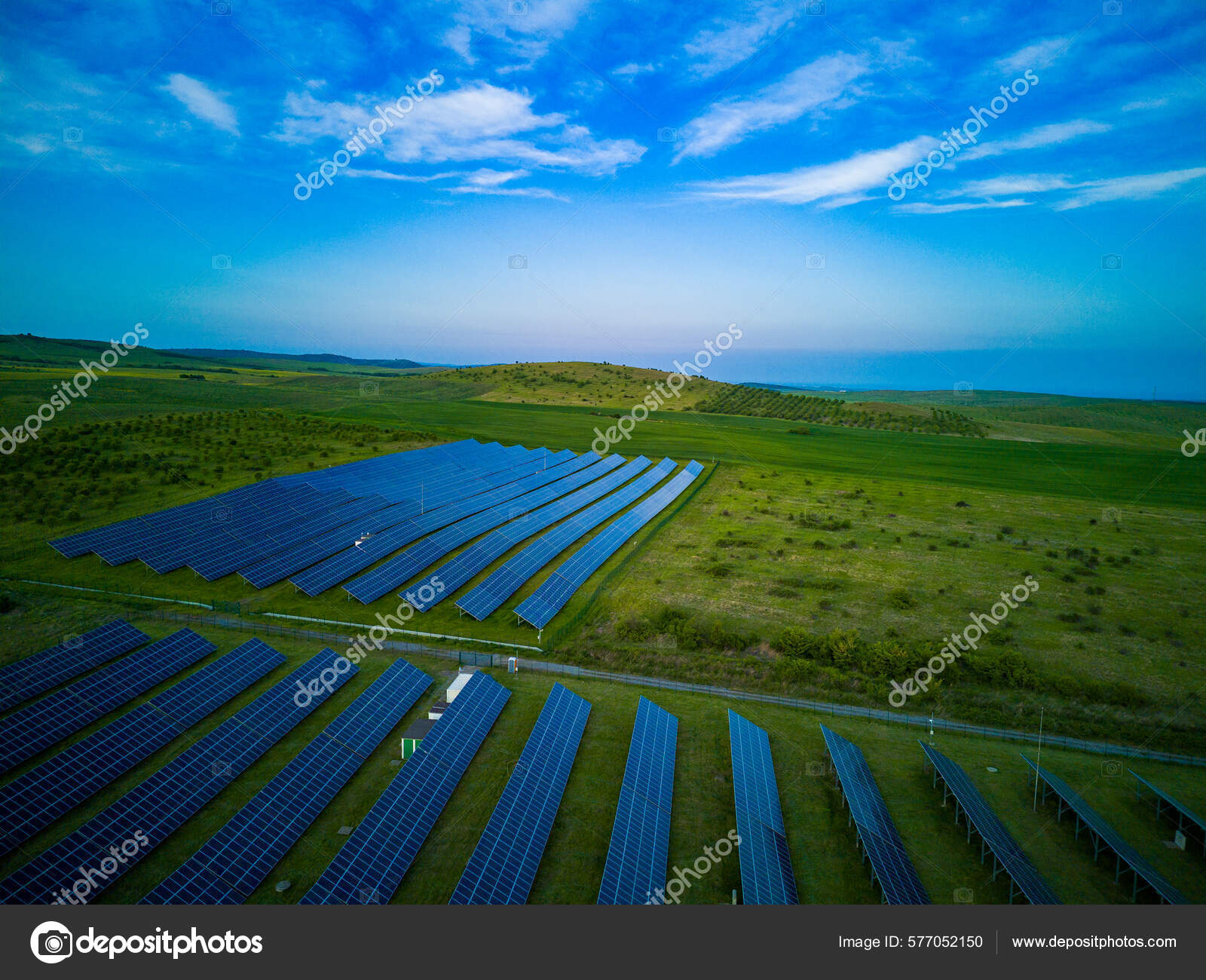 Modern Eco Friendly Large Solar Panels Generate Energy Sun's Rays ...