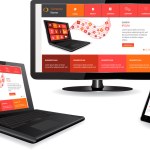 Flat responsive web design concept website development devices Stock ...