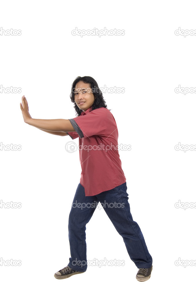 Man Push Something — Stock Photo © leolintang #23046116