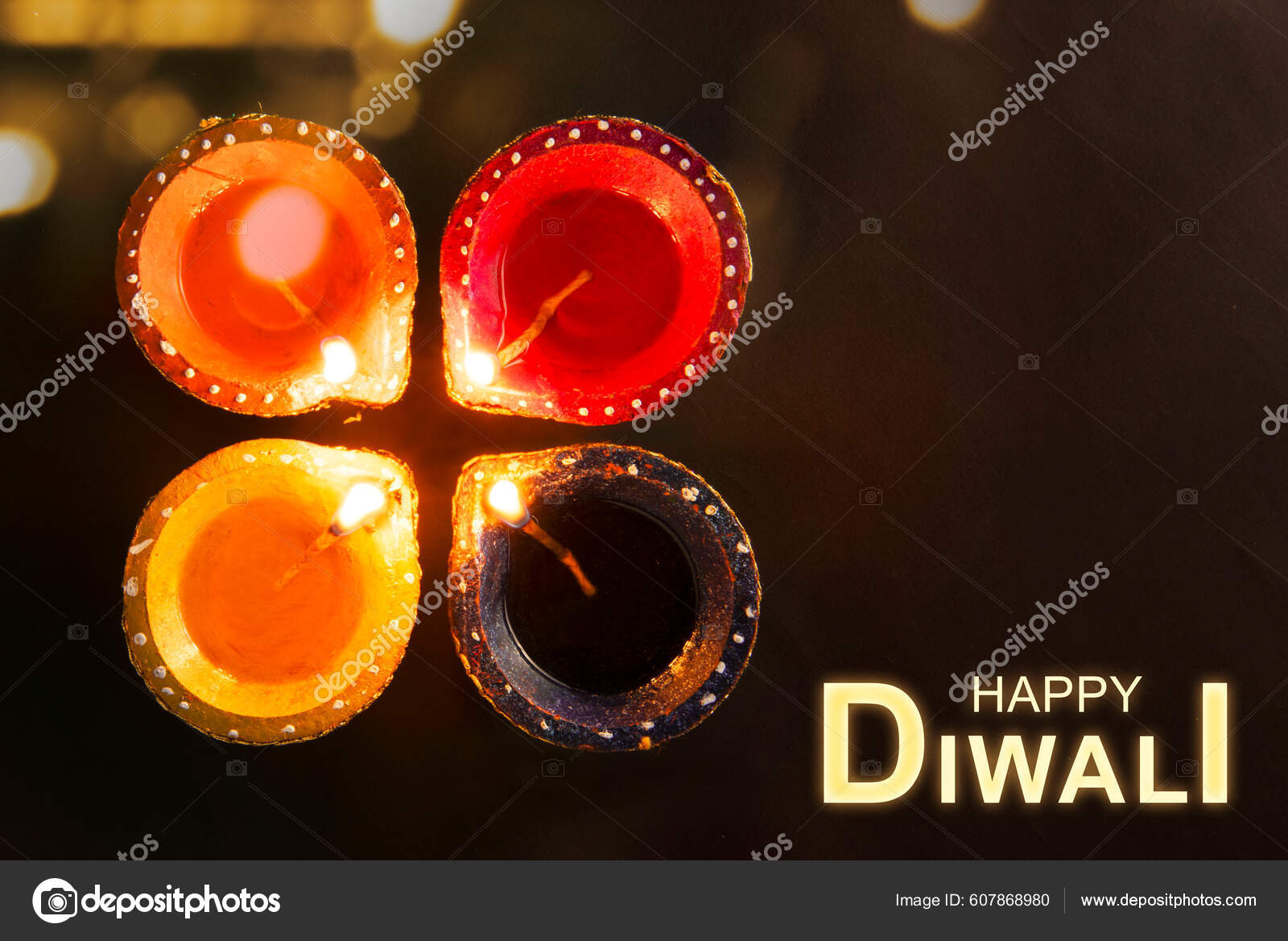 Diya Oil Lamps Diwali Festival Hindu Festival Lights Celebration Happy ...