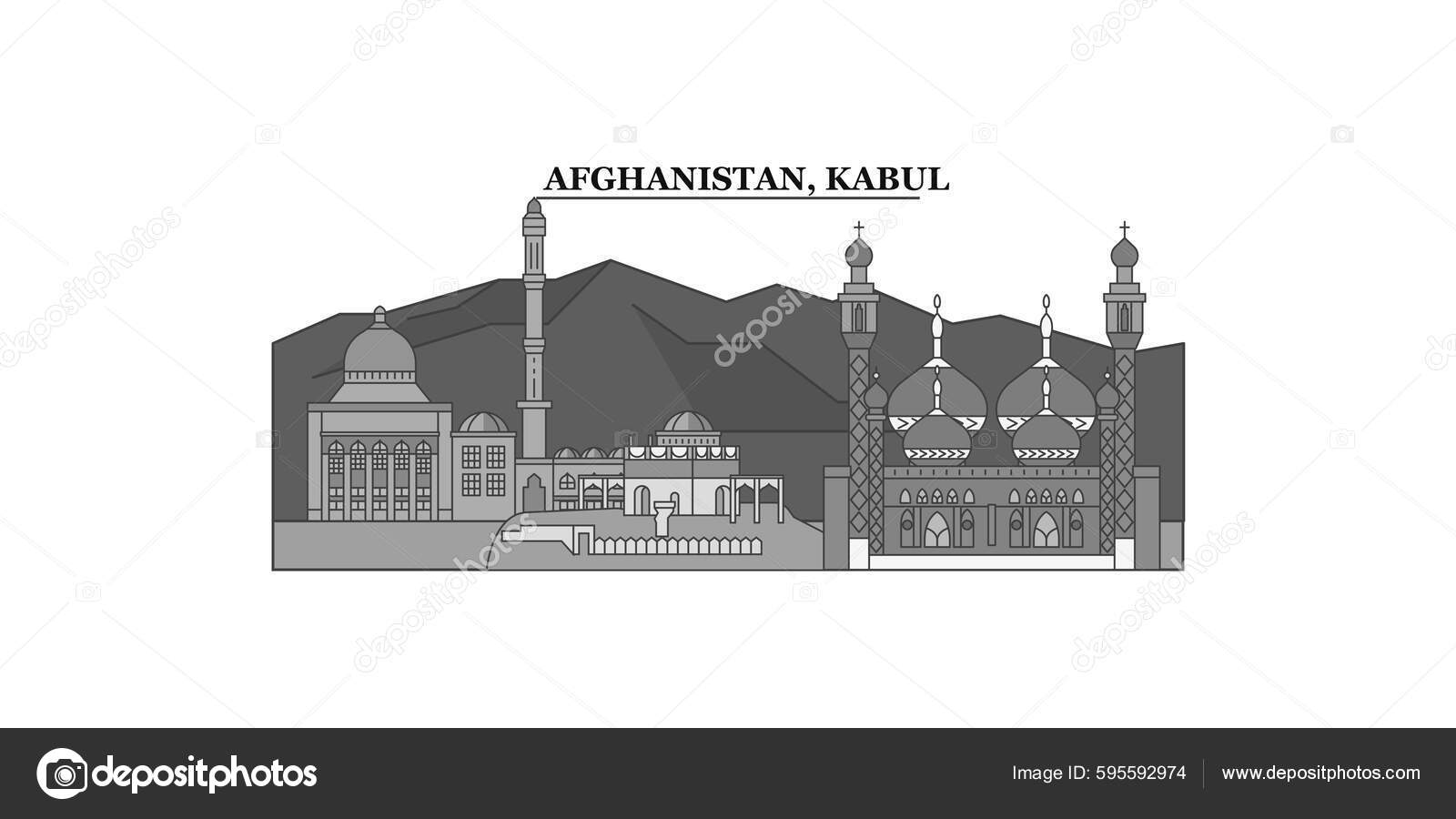 Afghanistan Kabul City Isolated Skyline Vector Illustration Travel ...