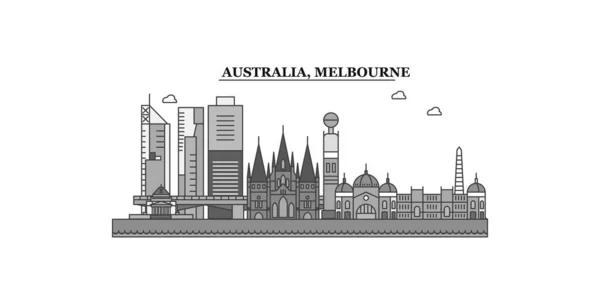 Australia, Melbourne line travel skyline set. Australia, Melbourne ...