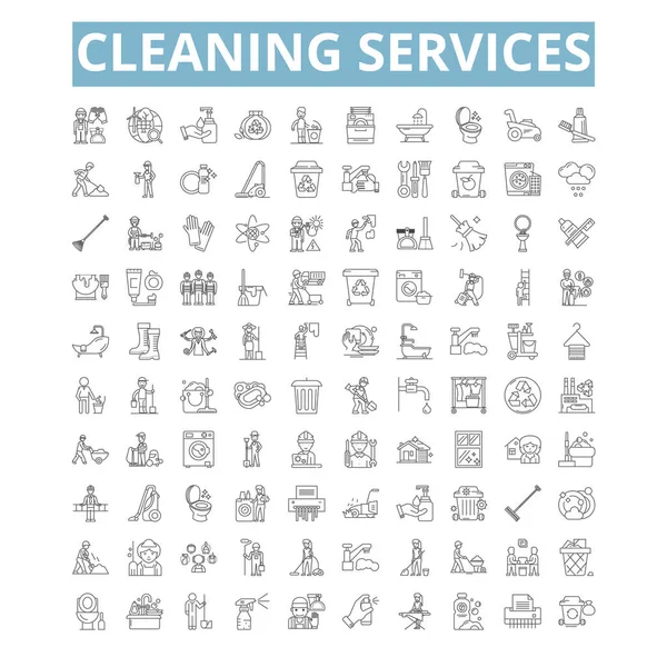 Cleaning Line Icons Signs Set Design Collection Sanitize Wash Scrub ...