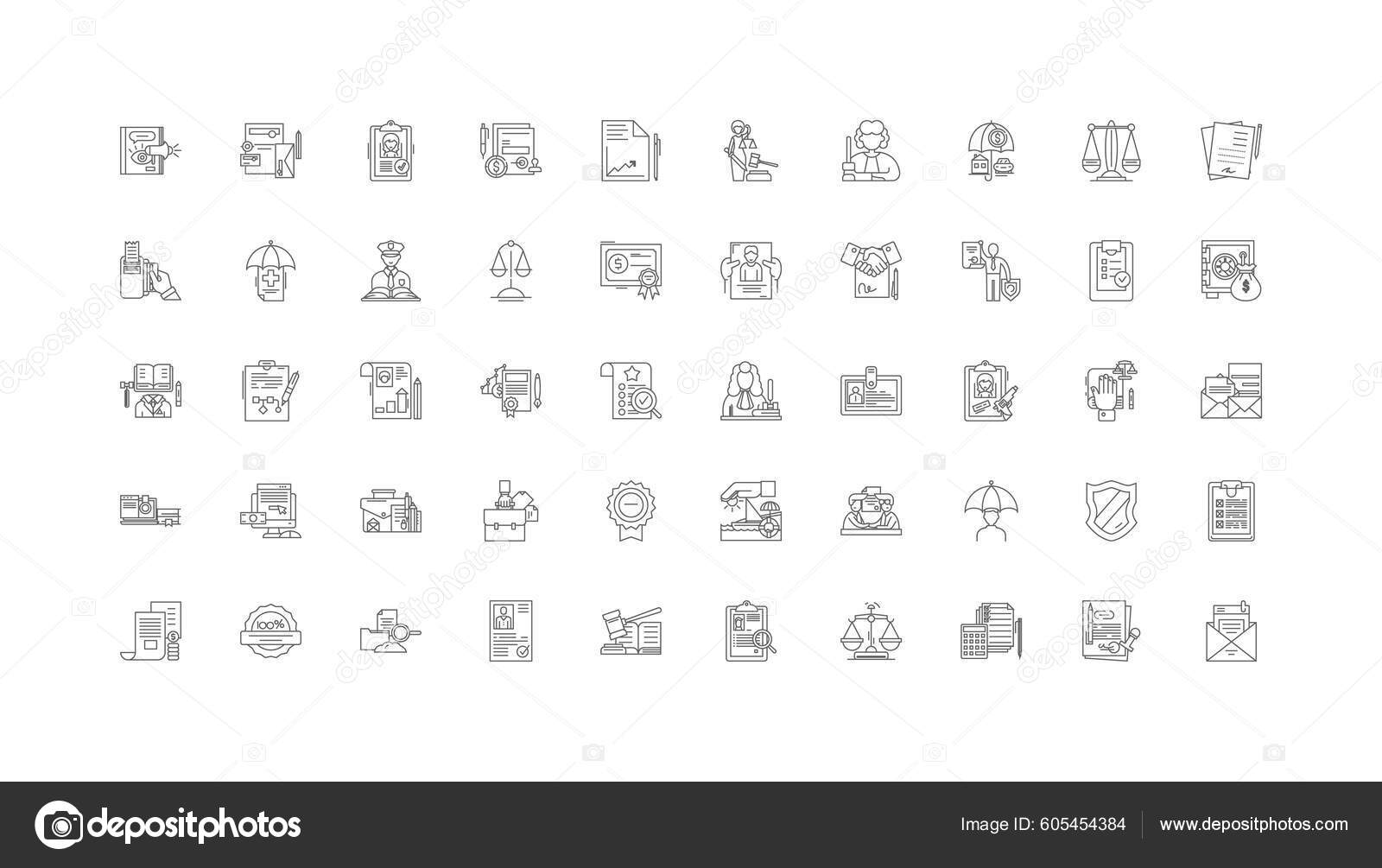 Rights Concept Illustration Linear Icons Line Signs Set Vector Set ...