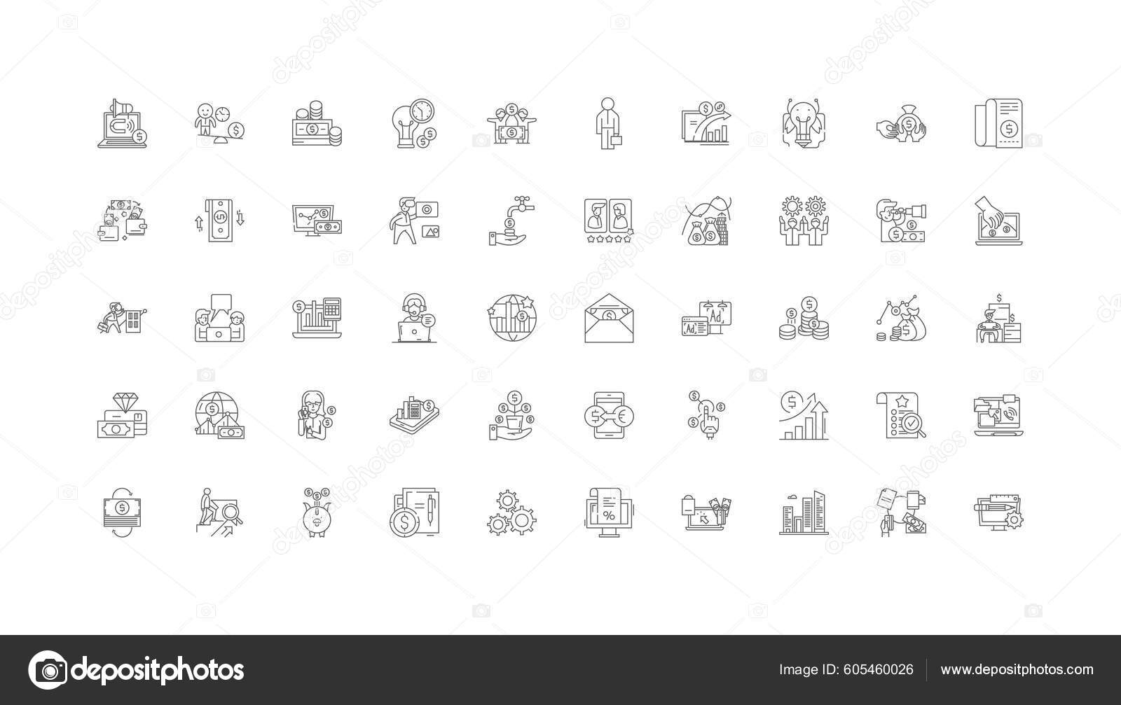 Small Business Ideas Linear Icons Line Signs Set Vector Set Stock ...