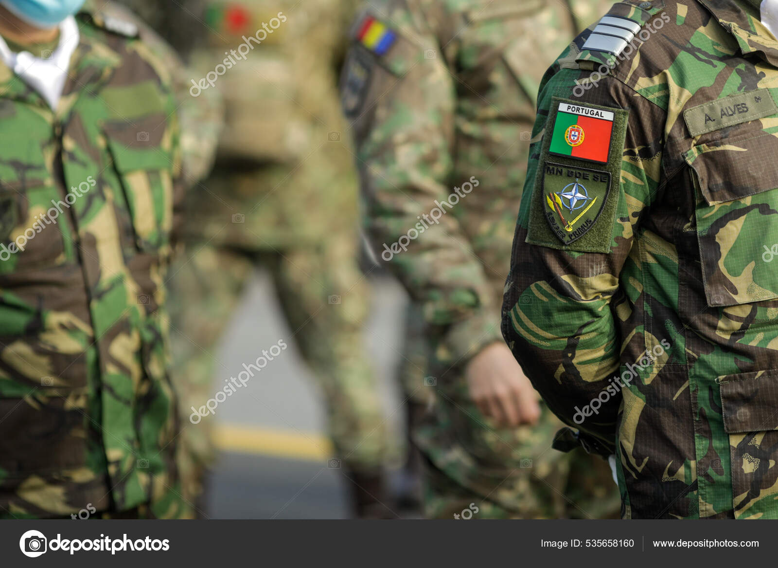 Bucharest Romania December 2021 Details Flag Uniform Portuguese Officer ...
