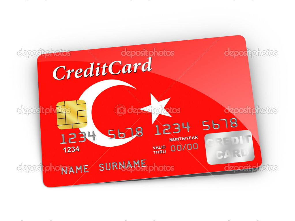 Credit Card covered with Turkish flag. — Stock Photo © ayzek #30224819