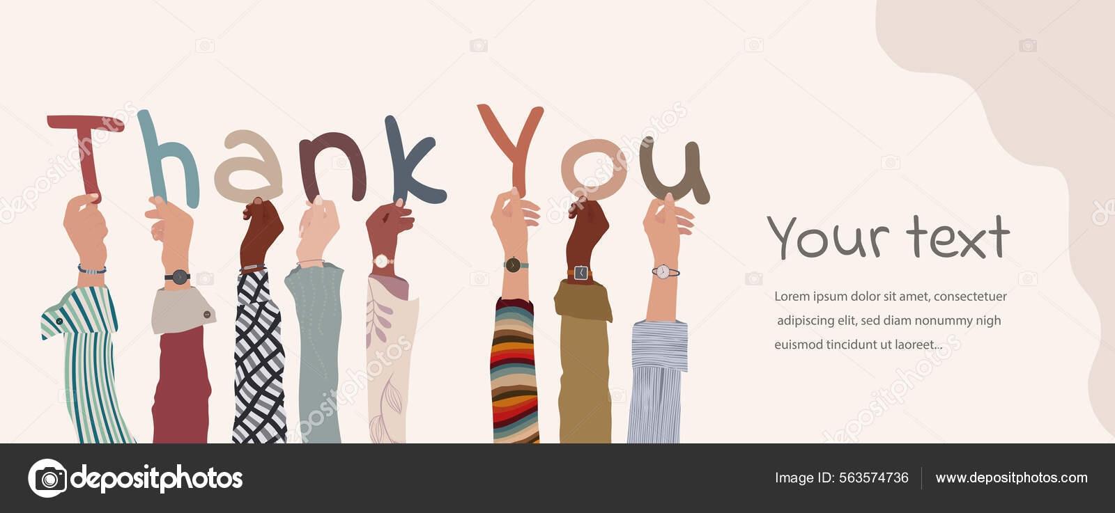 Raised Arms Group Diverse Multicultural People Holding Hand Letters ...