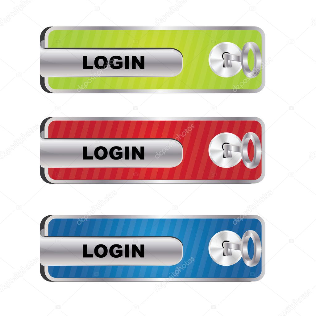 Vector Web2 login buttons with keyhole and key Stock Vector by ©becy ...