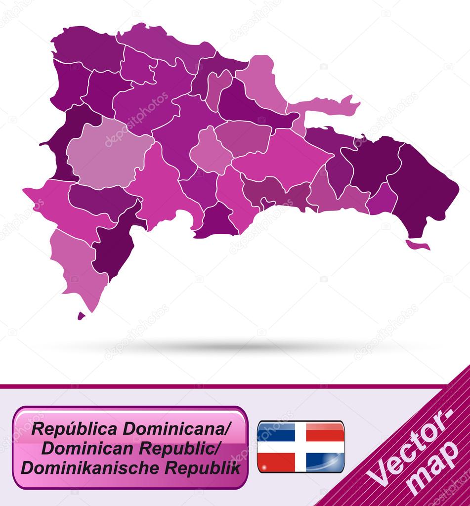 Mapa de República Dominicana Vector de stock #39305383 de ©artalis