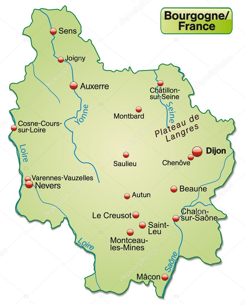 Map of Burgundy Stock Vector by ©artalis 39344151