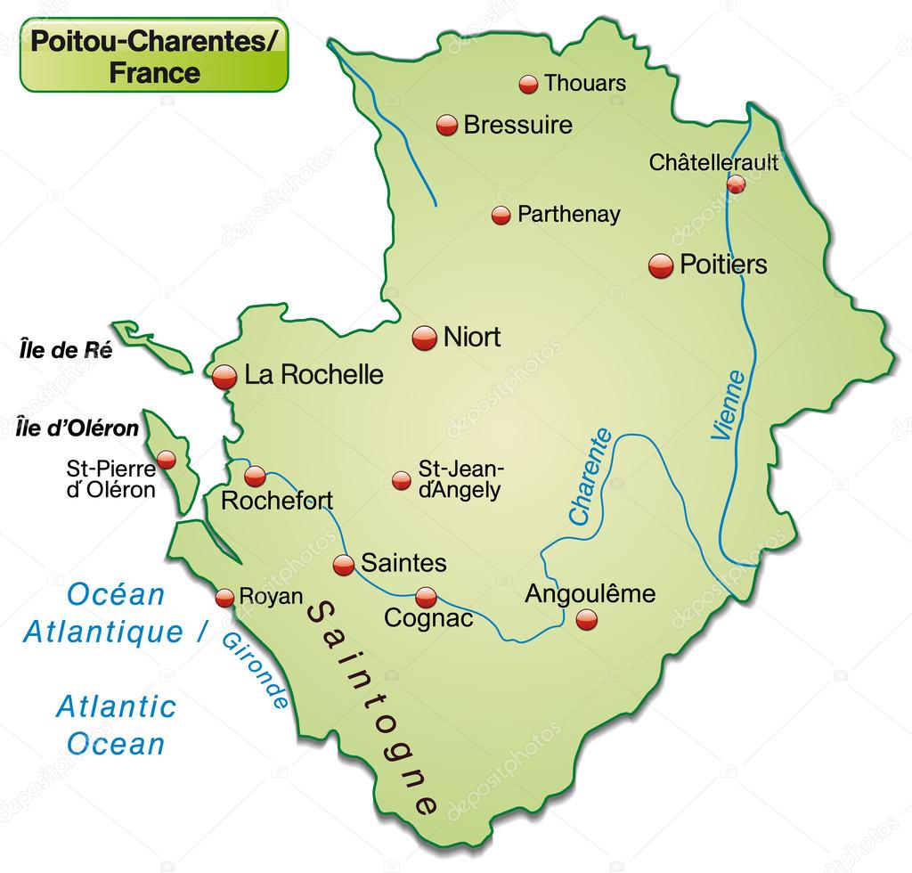 El mapa de Poitou-Charentes 2024