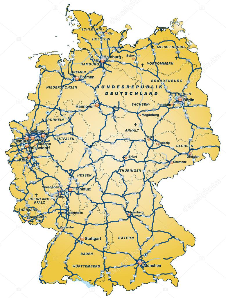 Mappa di Germania — Vettoriali Stock © artalis #39346677