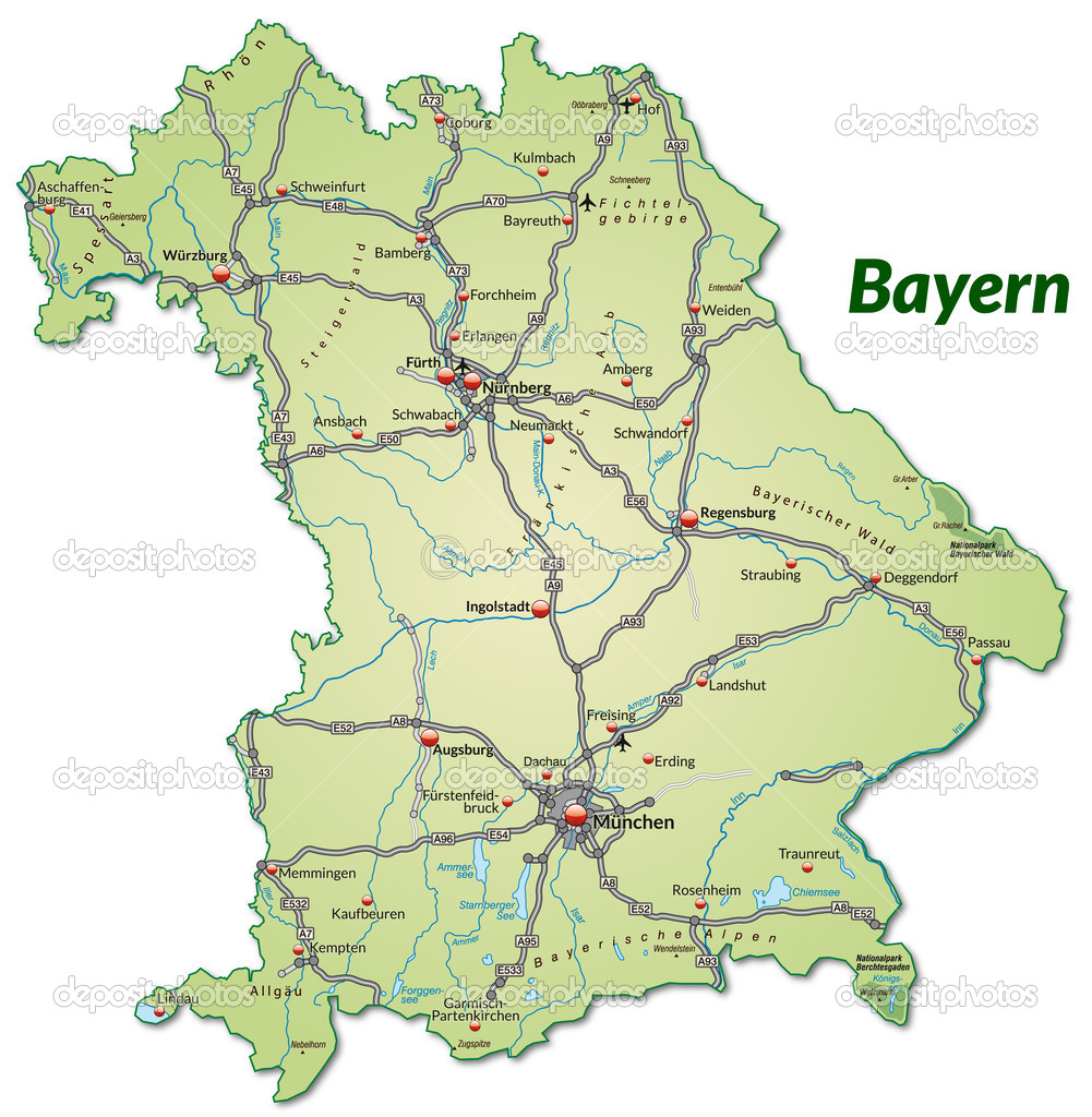 Karte von bayern — Stockvektor © artalis #39347145
