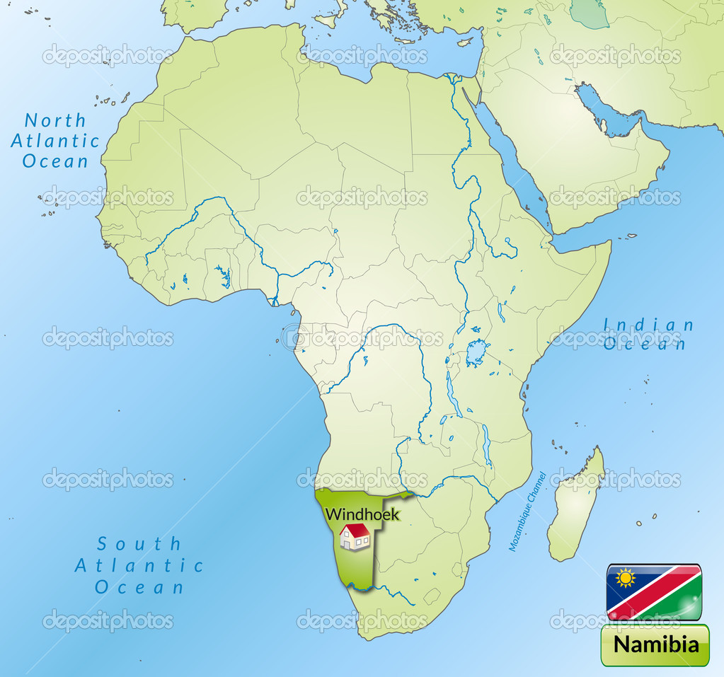 나미비아의 지도 — 스톡 벡터 © artalis #40901489