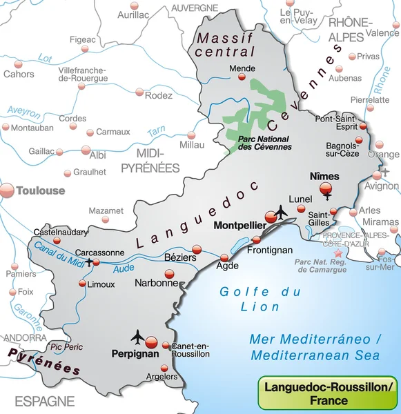 Roussillon map Vector Art Stock Images | Depositphotos