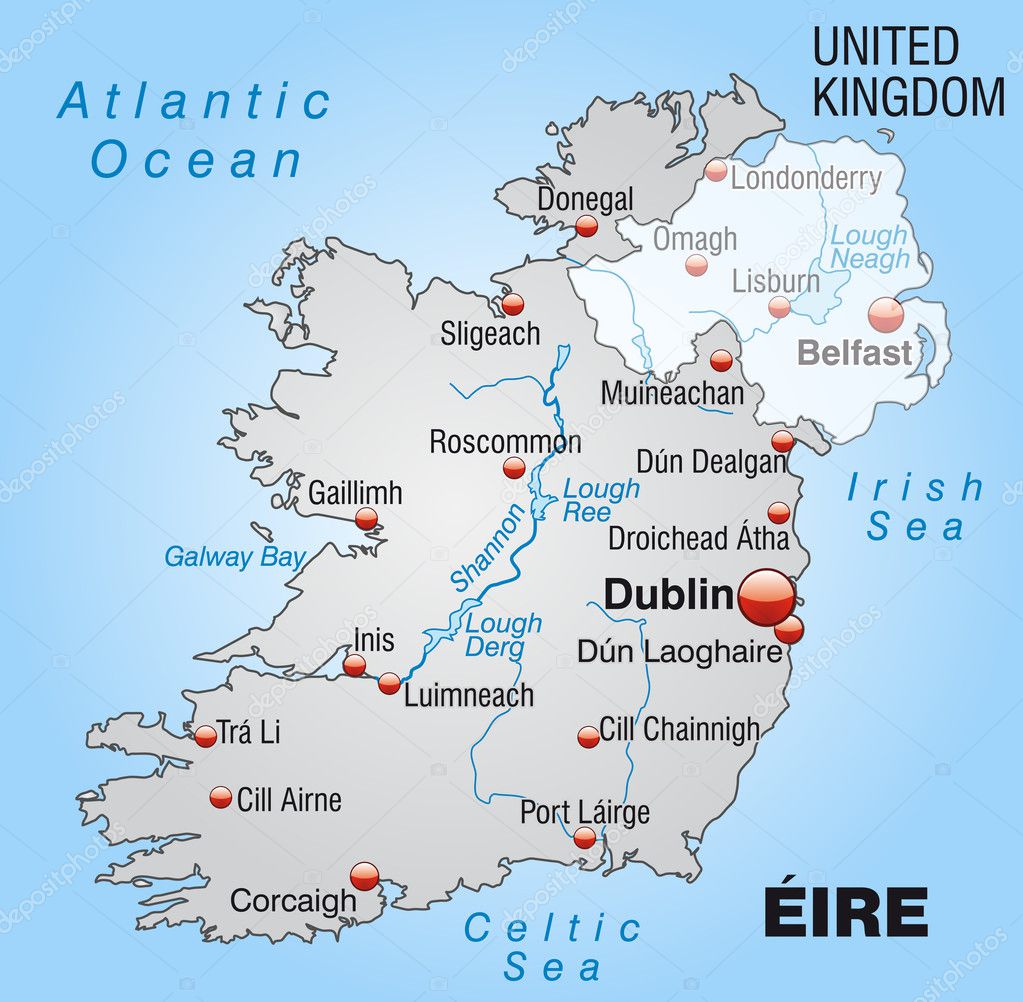 Mapa Irska — Stockový vektor #40915207