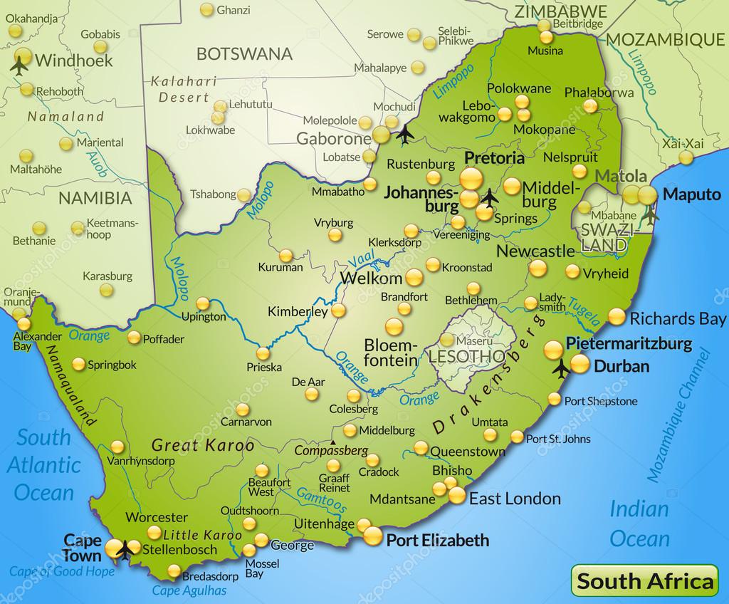 Afrika Kaart Namib Woestijn