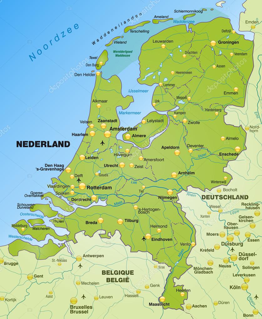 Hollanda Haritası — Stok Vektör © artalis #40918507