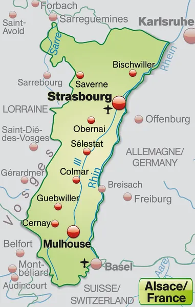 Map of Alsace