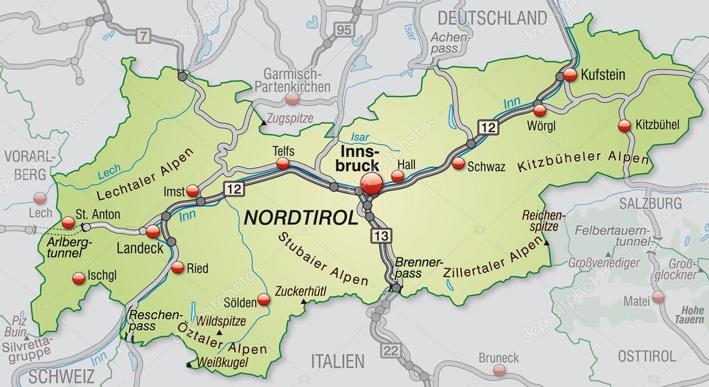 Map of tyrol Stock Vector by ©artalis 40926609