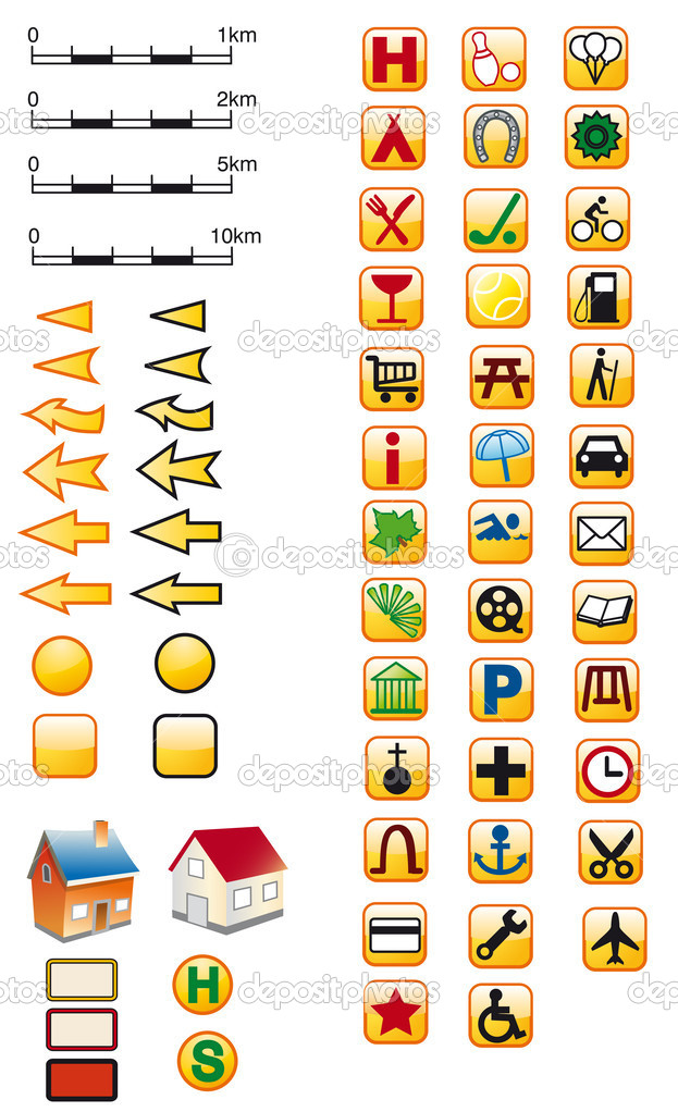 Mapa de Símbolos em Yellow — Vetores de Stock © artalis #41195317