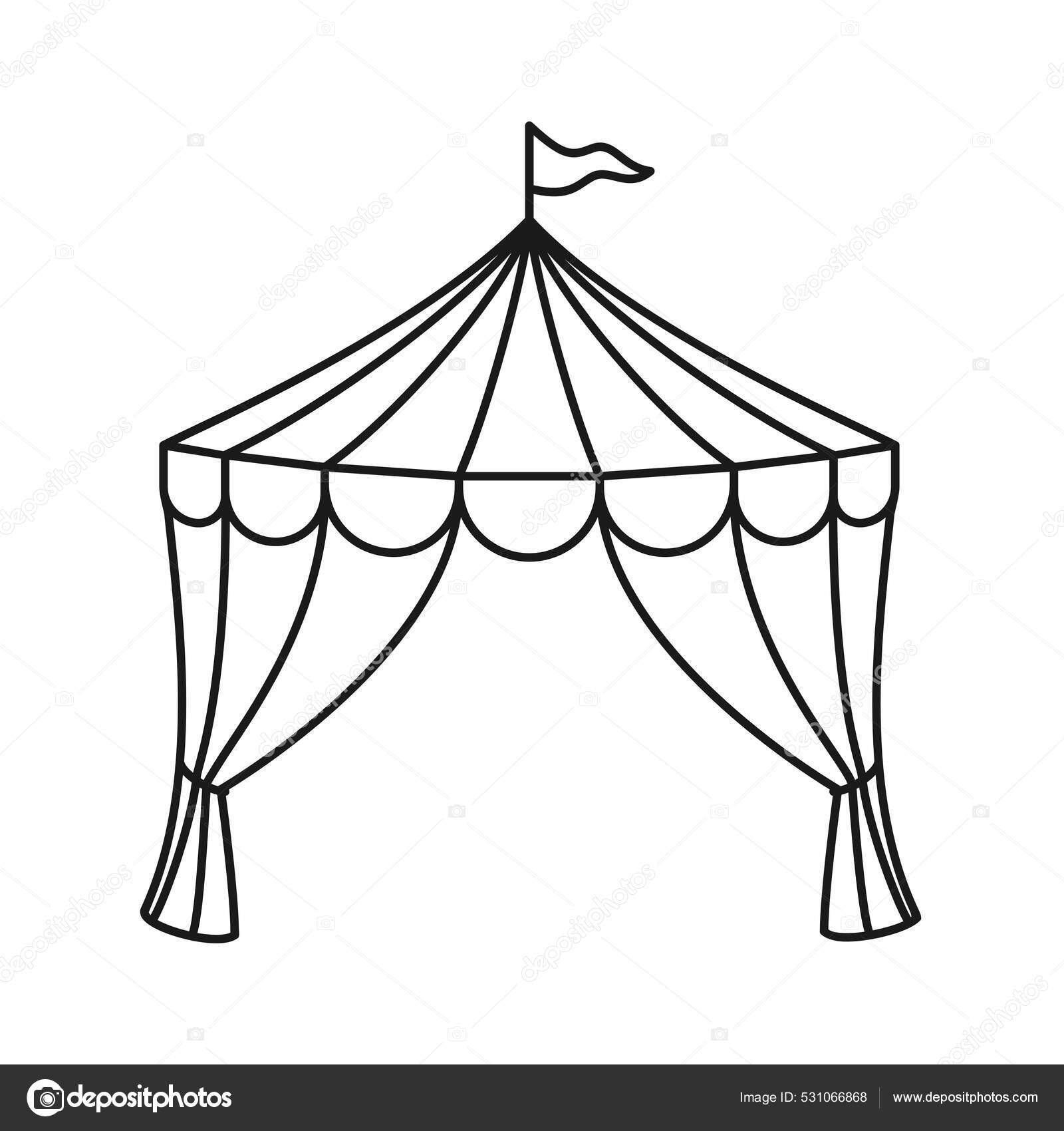 Open Circus Tent Flag Frame Outline Vector Icon Stock Vector by ...