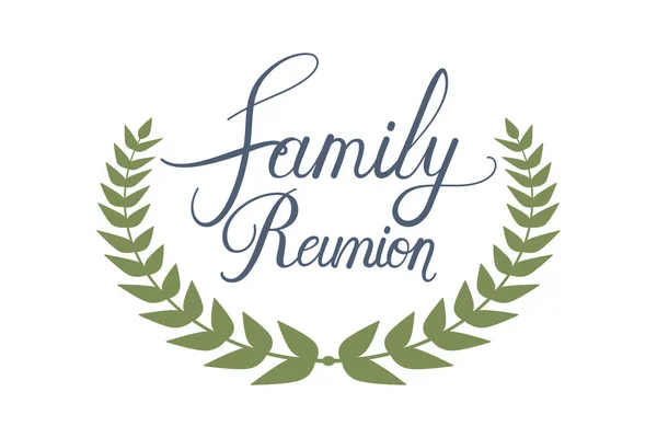 Family Reunion Text Lettering Wreath Vector Icon Stock Vector Image by ...