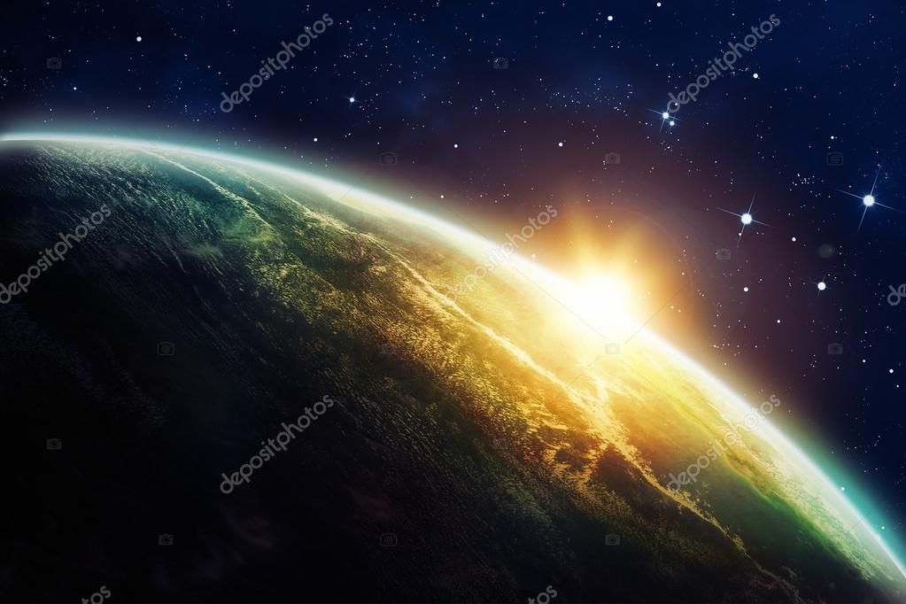 Space sunrise — Stock Photo © kevron2002 #30826529