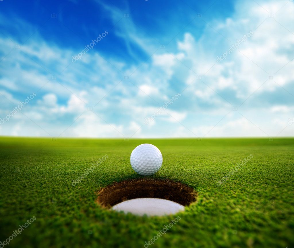 Golf Ball near hole — Stock Photo © kevron2002 #30827029