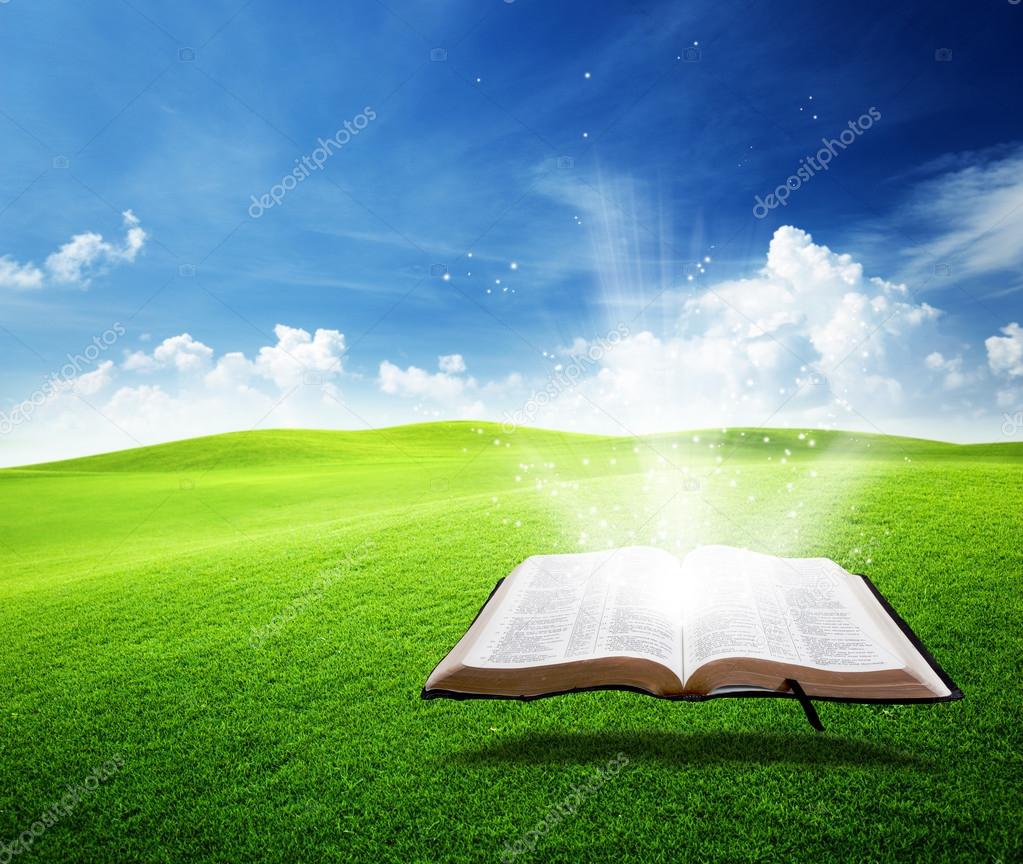 Floating bible in field — Stock Photo © kevron2002 #30830973