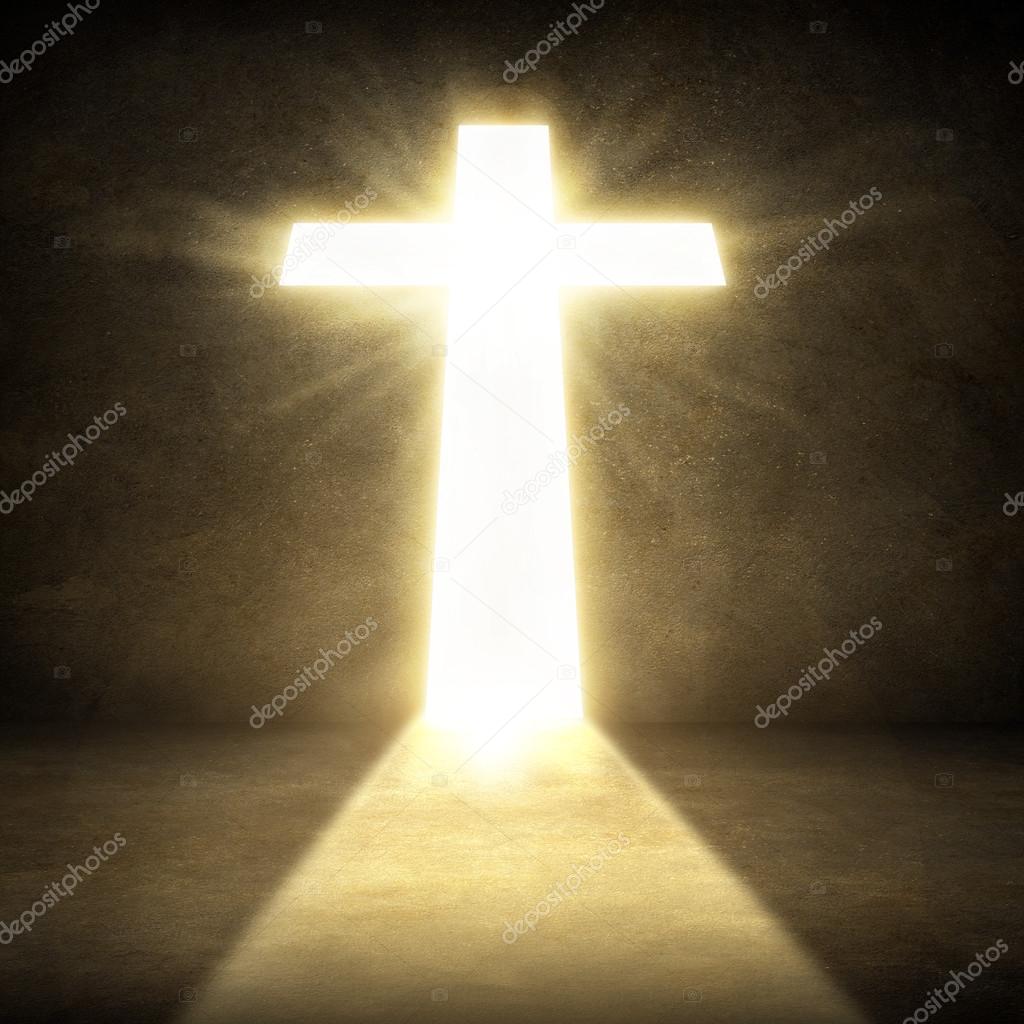 Glowing cross with glowing lights. Stock Photo by ©kevron2002 30833917
