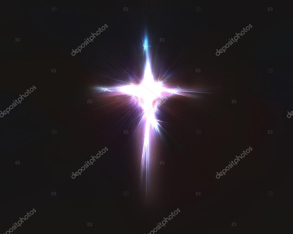 Glowing cross on black background with glowing lights. — Stock Photo ...