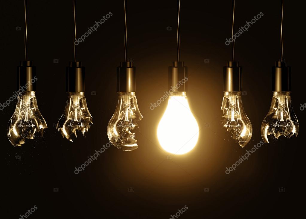 Light bulb and broken bulbs Stock Photo by ©kevron2002 38316661