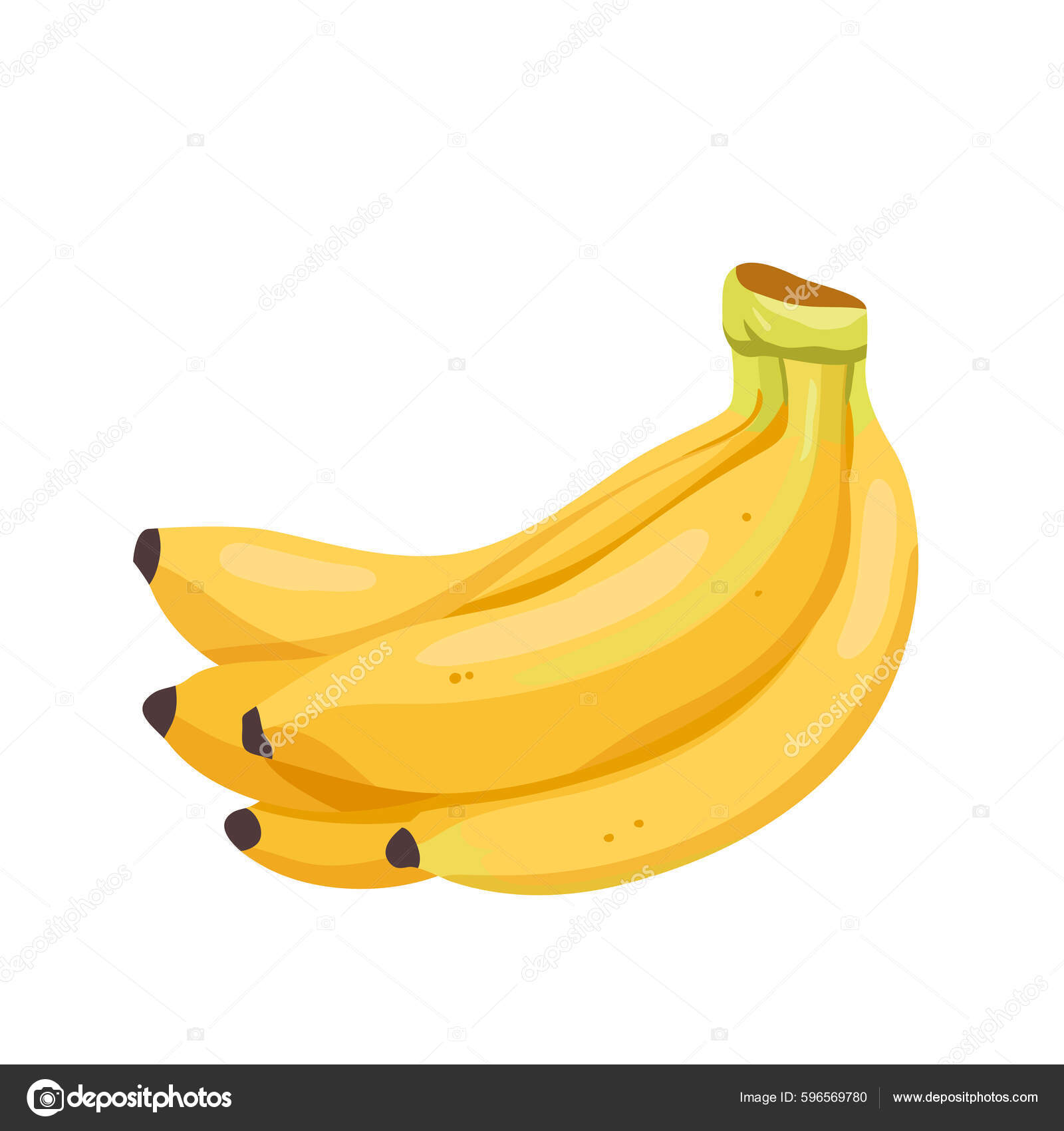 Bunch Bananas Food Product Vector Illustration Cartoon Isolated Yellow ...