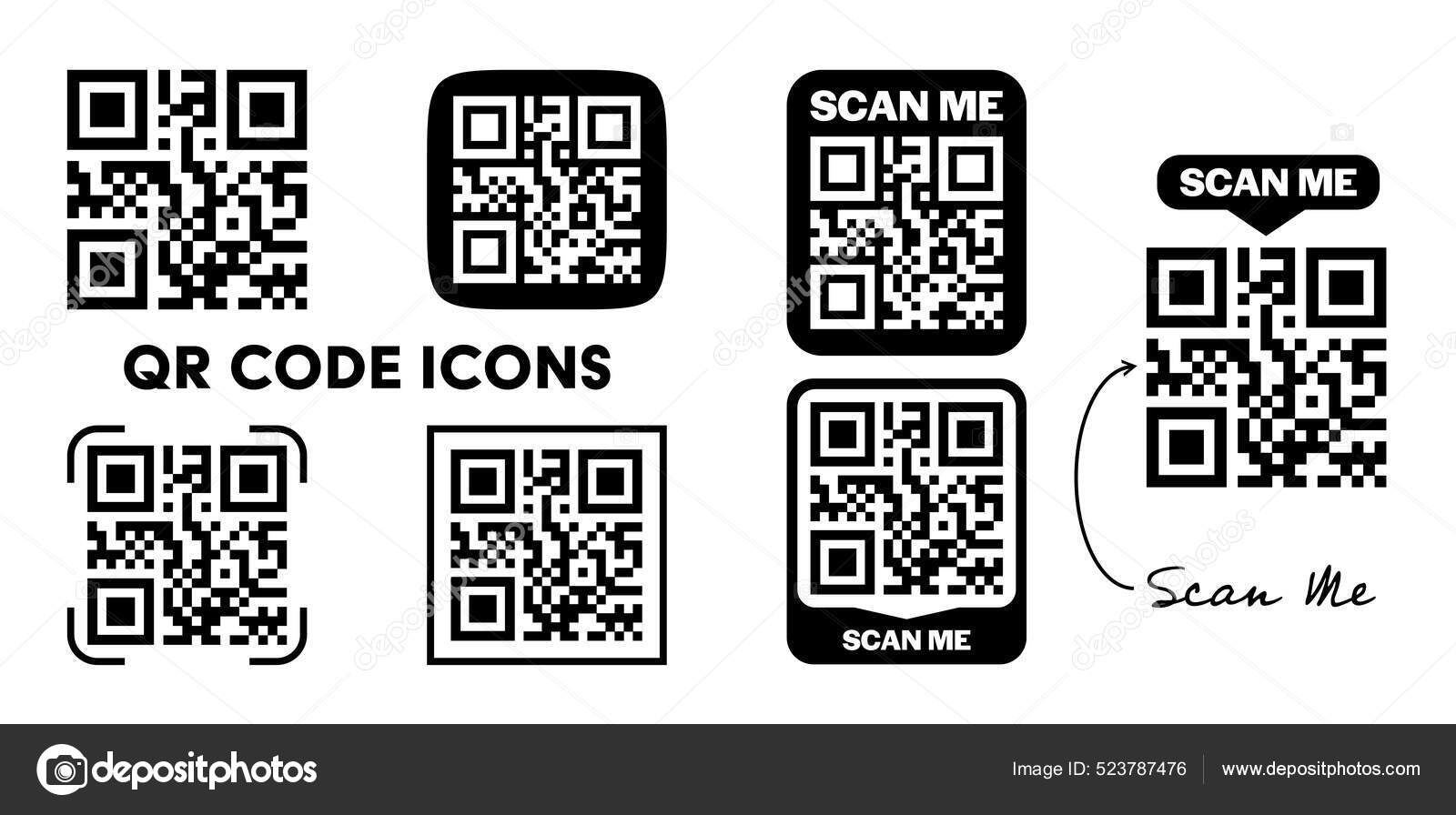 Conjunto de iconos de código QR Vector de stock #523787476 de ©chris77ho