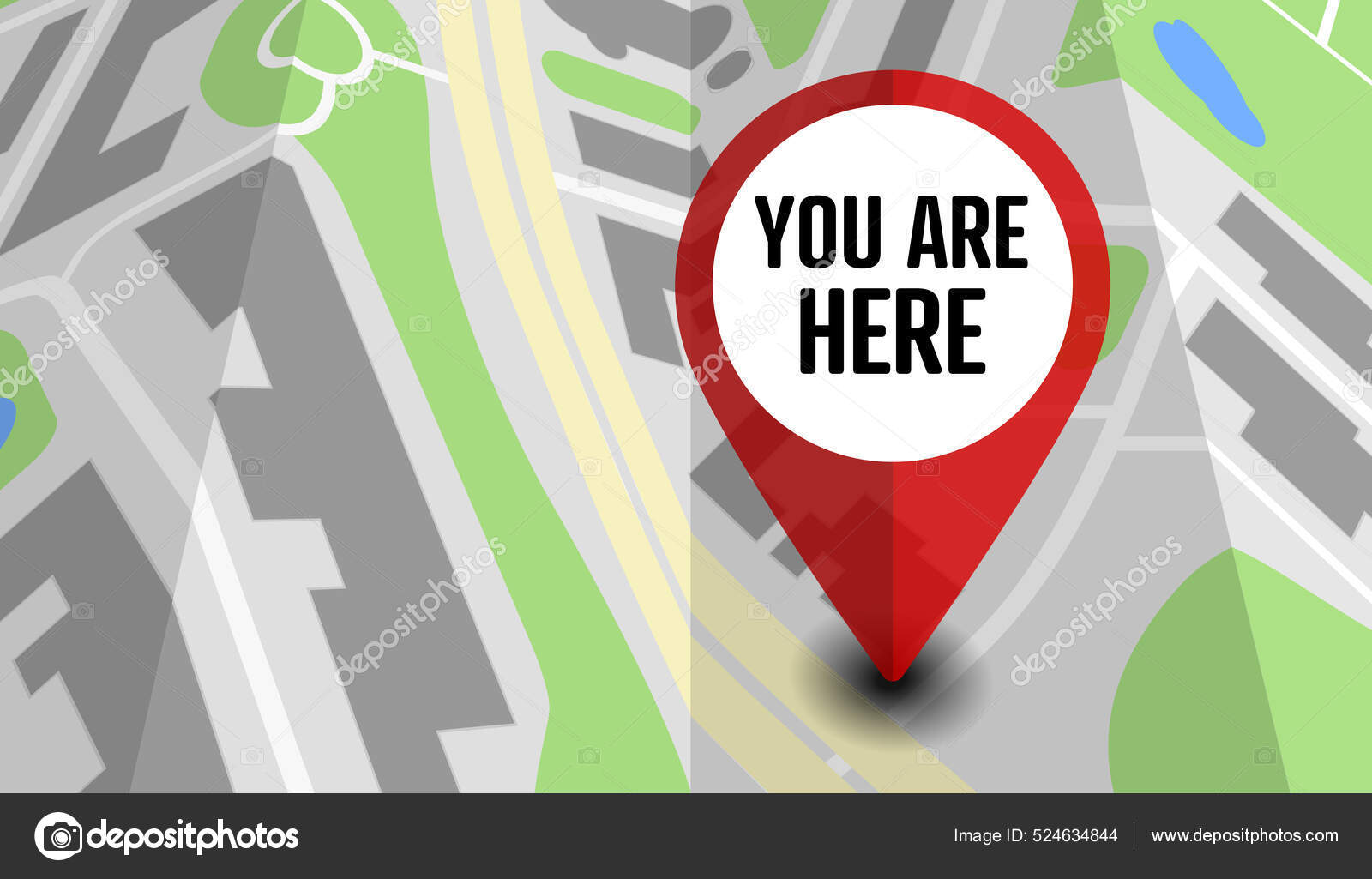 Location marker with text YOU ARE HERE on generic map Stock Vector by ...
