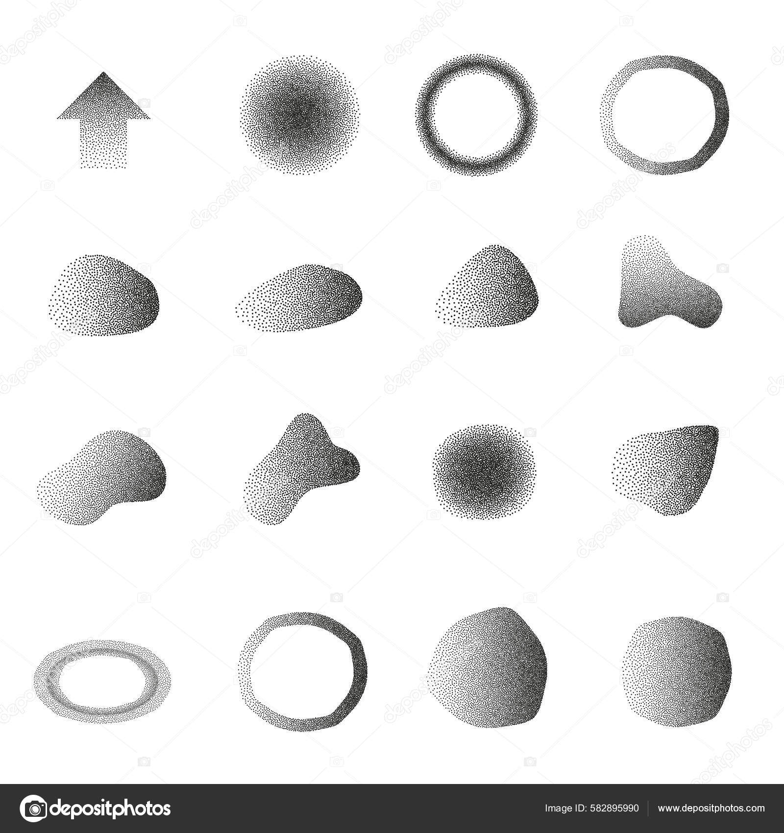 Collection Abstract Geometric Shapes Stipple Gradient Effect Isolated ...