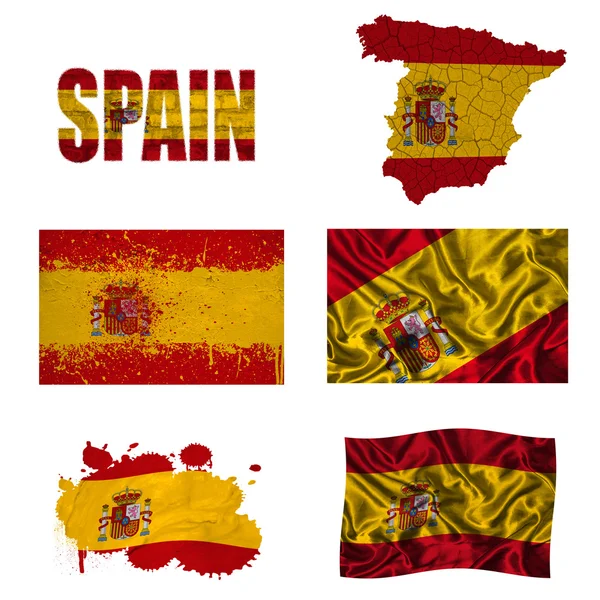 Collage De Drapeaux Hispaniques Map Spain Spanish Flag On Banque De
