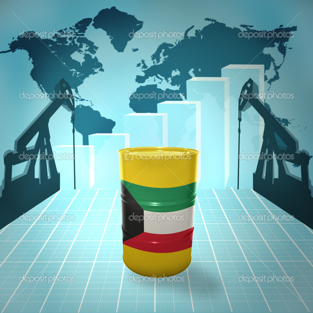 Oil barrel with Kuwait flag — Stock Photo © Ruletkka #43166457