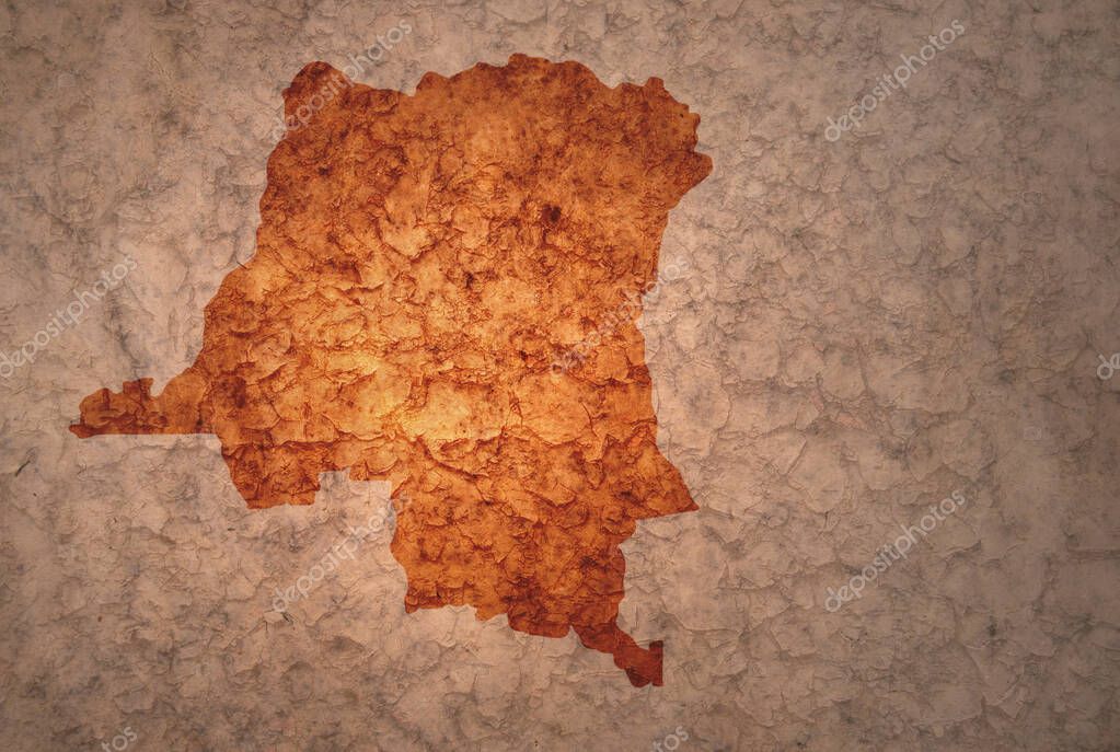 mapa de la rep blica democr tica del congo sobre un antiguo fondo de ...