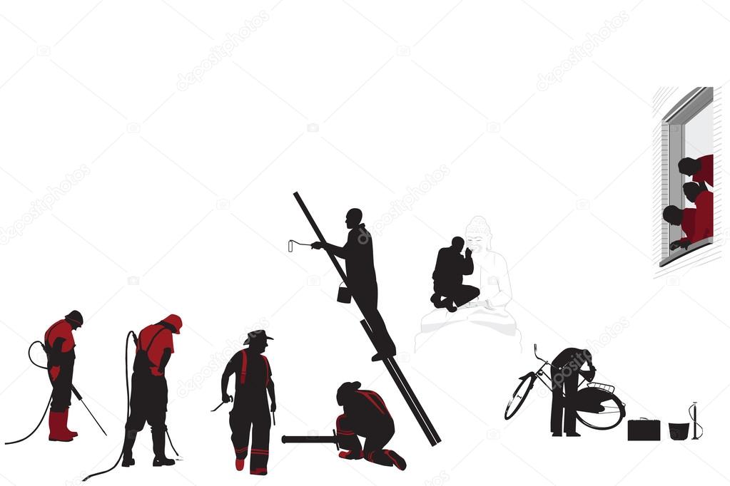 Working figures — Stock Vector © zarja #18113865