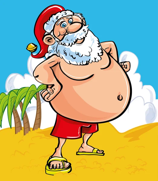 Cartoon santa on the beach Stock Vector Image by ©antonbrand #7831375