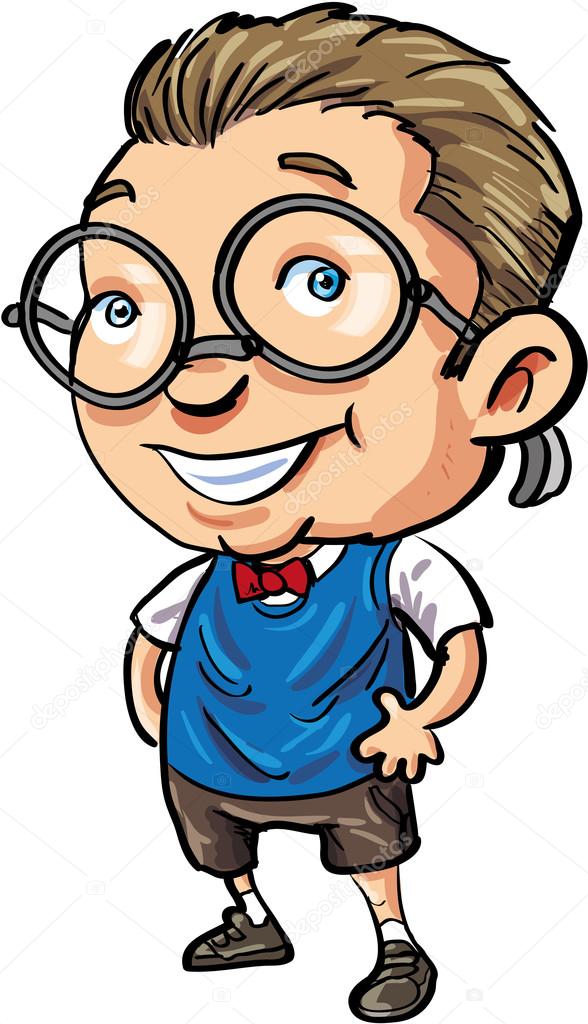 nerd de dibujos animados lindo con una corbata de moño — Vector stock ...