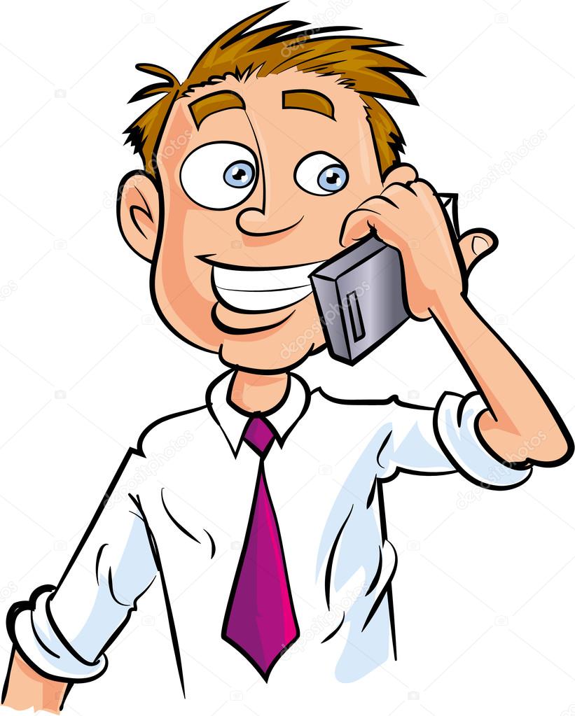 Cartoon office worker making phone call Stock Vector Image by ...