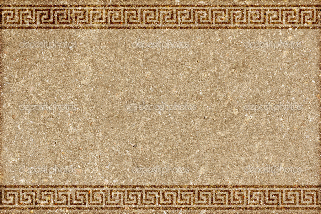 Stone wall with an ornament in the style of ancient Greece — Stock ...