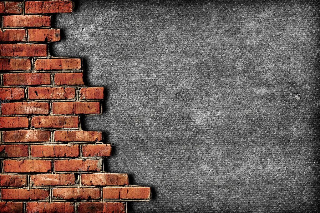 Roughened wall surrounded with bricks — Stock Photo © Vesnushka #29970827