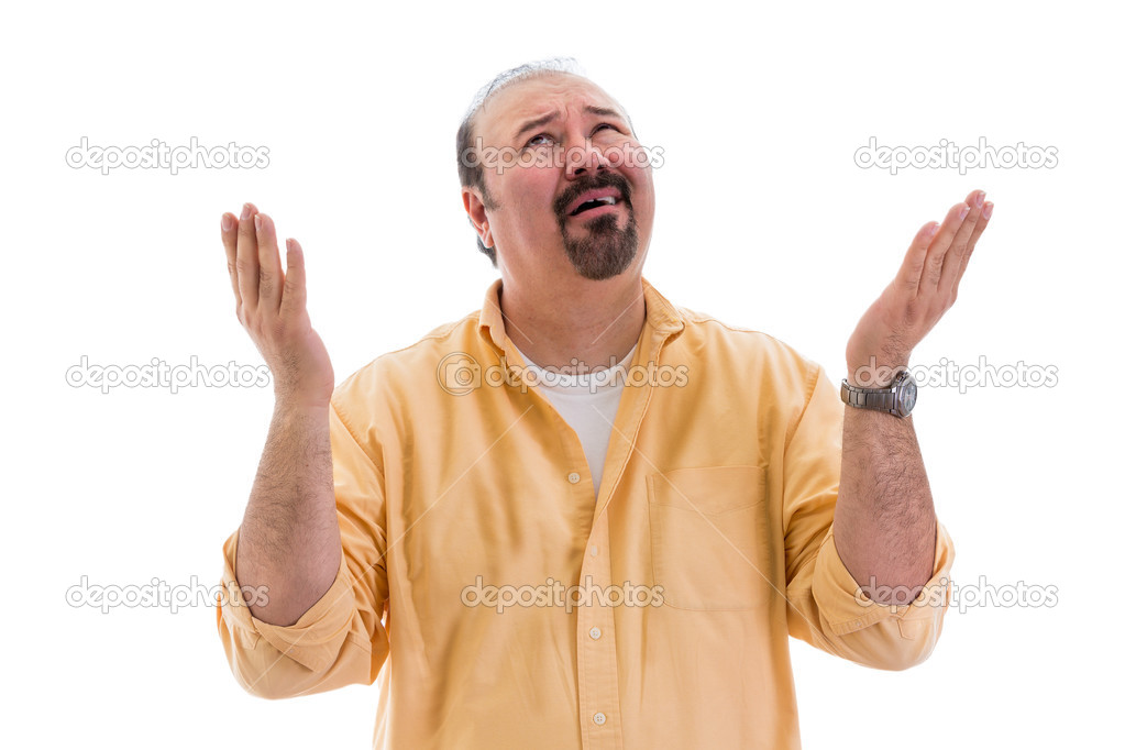 Confused perplexed man asking for clarification Stock Photo by ...
